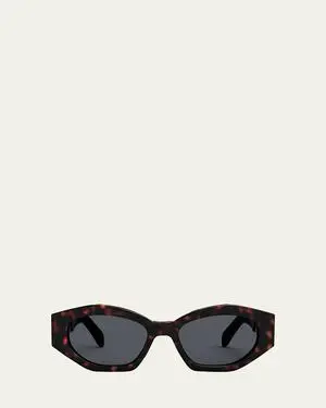 Celine Celine Triomphe Logo Cat-Eye Sunglasses - Dark Havana Smoke