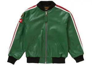 Supreme Vanson Leathers Perforated Bomber Jacket Green