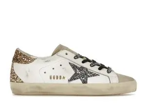 GOLDEN GOOSE Superstar Glitter Sneakers - White/silver/gold