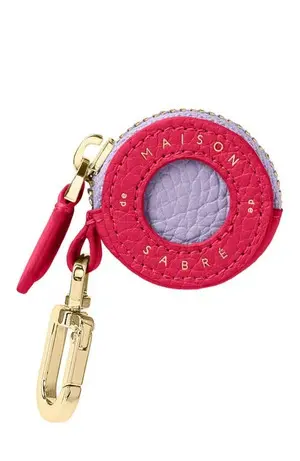 MAISON DE SABRE Leather Airtag Charm - Fuchsia Lavender