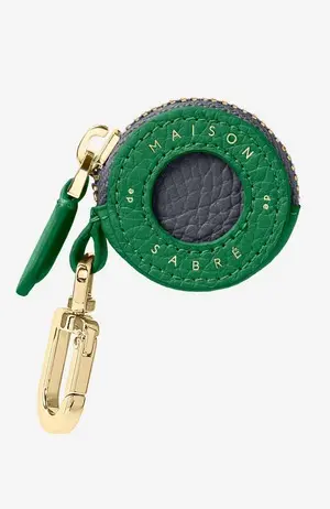 MAISON DE SABRE Leather Airtag Charm Graphite Green