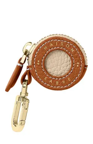 MAISON DE SABRE Leather Airtag Charm - Pecan Nude