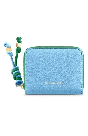 MAISON DE SABRE Small Leather Zipped Wallet - Sky Emerald