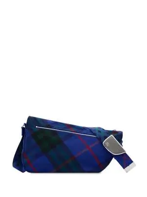 Burberry Shield Tartan-check Shoulder Bag - Blue