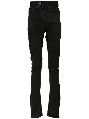 Boris Bidjan Saberi Black Wash Bottoms For Men