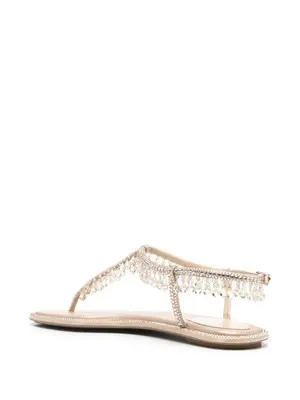 Rene Caovilla Embellished Leather Thong Sandals