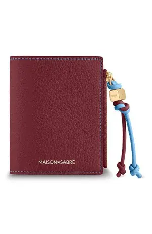 MAISON DE SABRE Small Leather Bifold Wallet - Plum Sky