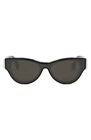 Fendi 53mm Cat Eye Sunglasses - Shiny Black/smoke