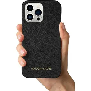 MAISON DE SABRE Leather Phone Case Black Caviar