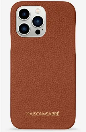 MAISON DE SABRE Leather Phone Case Walnut Brown