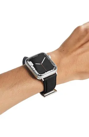 MAISON DE SABRE Leather Apple Watch Band - Black Caviar