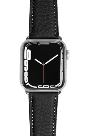 MAISON DE SABRE Leather Apple Watch Band - Black Caviar