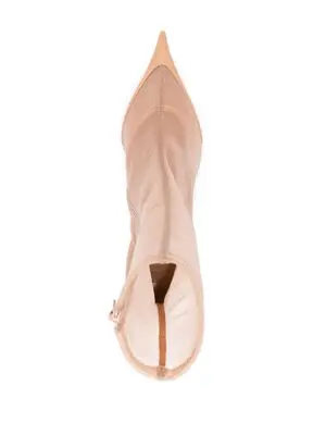 MUGLER 100mm Semi-sheer Ankle Boots - Neutrals