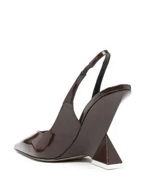 Attico Cheope 105mm Leather Pumps - Brown