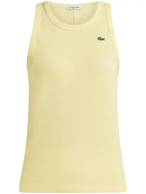 Lacoste Logo Appliqué Ribbed Tank Top - Yellow