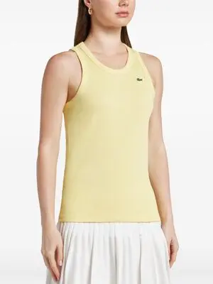 Lacoste Logo Appliqué Ribbed Tank Top - Yellow