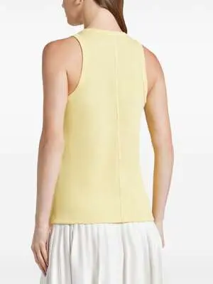 Lacoste Logo Appliqué Ribbed Tank Top - Yellow