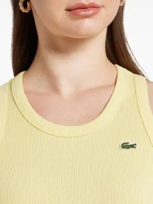 Lacoste Logo Appliqué Ribbed Tank Top - Yellow