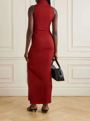 CORTANA Fiona Asymmetric Silk-blend Maxi Dress