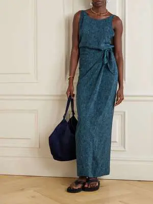 CORTANA Malena Printed Silk-crepe Maxi Dress
