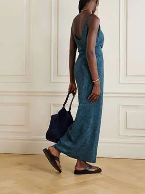 CORTANA Malena Printed Silk-crepe Maxi Dress