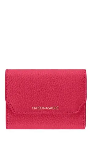 MAISON DE SABRE Leather Trifold Wallet - Fuchsia Lavender