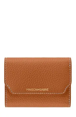 MAISON DE SABRE Leather Trifold Wallet - Pecan Nude