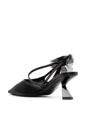 NENSI DOJAKA 65mm Faux-flower Leather Pumps