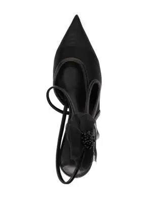 NENSI DOJAKA 65mm Faux-flower Leather Pumps