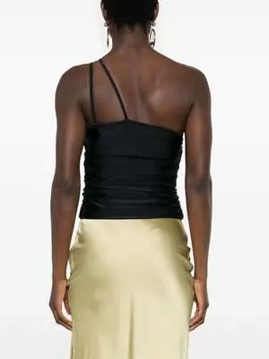 Amen Cut-out Asymmetric Top - Black