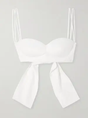 Magda Butrym Appliquéd Cotton Bralette - White
