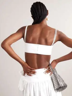 Magda Butrym Appliquéd Cotton Bralette