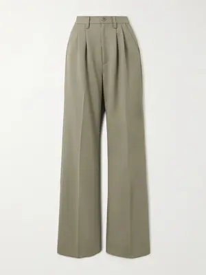 ANINE BING Carrie Pleated Wide-leg Pants