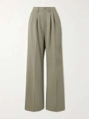 ANINE BING Carrie Pleated Wide-leg Pants
