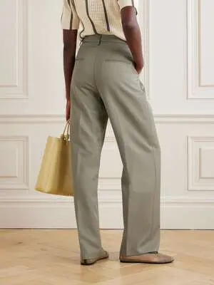 ANINE BING Carrie Pleated Wide-leg Pants
