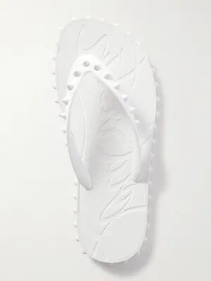 CHRISTIAN LOUBOUTIN Super Loubi Studded Flip Flops - White