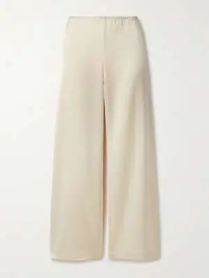 LESET Barb Washed-satin Wide-leg Pants