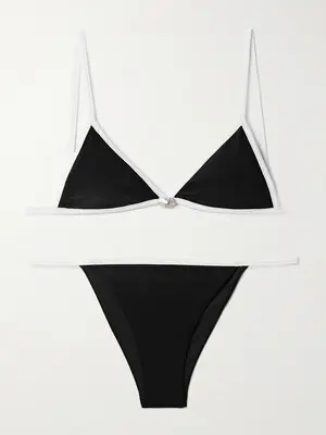 SARA CRISTINA Salt Pearl-embellished Bikini - Black