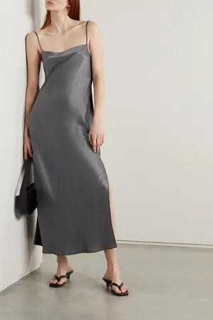 LESET Barb Satin Midi Dress