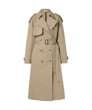 Stella McCartney Belted Double-breasted Cotton-gabardine Trench Coat