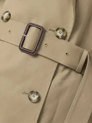 Stella McCartney Belted Double-breasted Cotton-gabardine Trench Coat