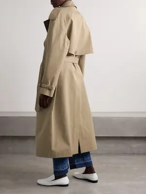Stella McCartney Belted Double-breasted Cotton-gabardine Trench Coat