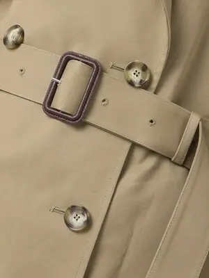 Stella McCartney Belted Double-breasted Cotton-gabardine Trench Coat