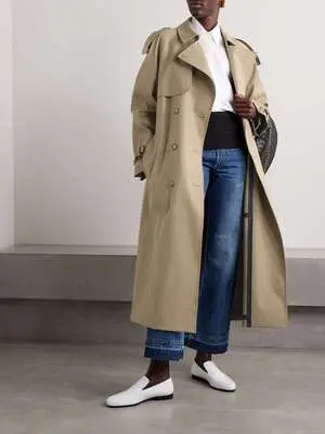 Stella McCartney Belted Double-breasted Cotton-gabardine Trench Coat