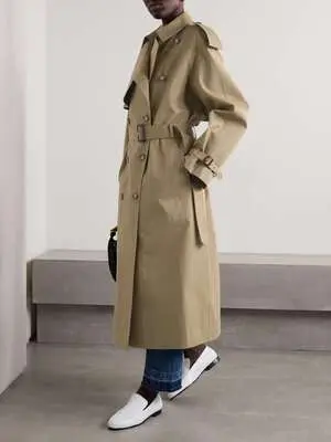 Stella McCartney Belted Double-breasted Cotton-gabardine Trench Coat