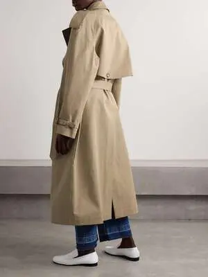 Stella McCartney Belted Double-breasted Cotton-gabardine Trench Coat