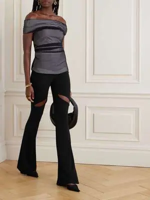 COURREGES Ellipse Zip-detailed Jersey Flared Pants