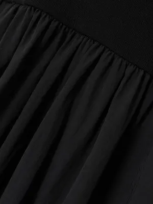 ST. AGNI Ribbed-knit And Poplin Maxi Dress