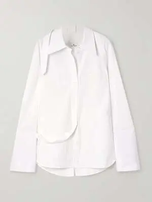 COURREGES Embellished Cotton-blend Poplin Shirt