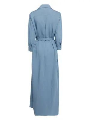 L'Agence Cameron Linen-blend Shirt Dress - Blue